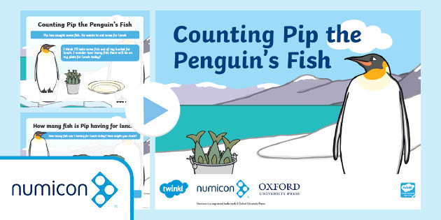 Numicon Shapes Counting Pip the Penguin's Fish PowerPoint